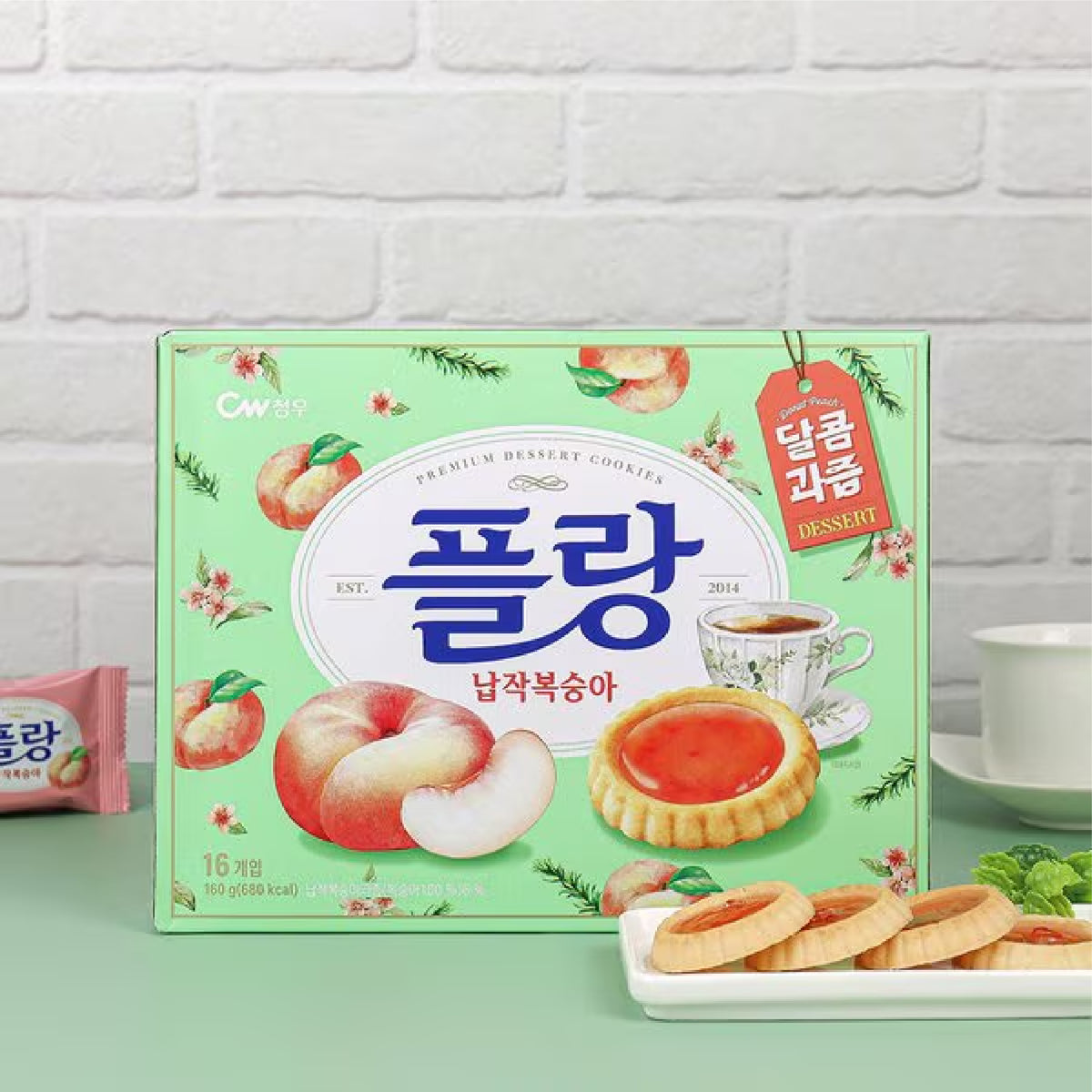 Flan Donut Peach Tart Cookie 160g – Dessert Biscuit Snack – MayDay Mall